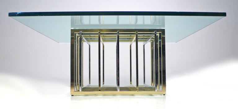 Milo Baughman Glass Top Cocktail Table at 1stDibs