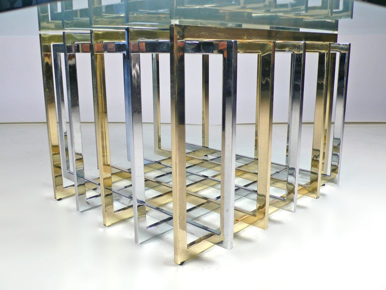 Milo Baughman Glass Top Cocktail Table at 1stDibs