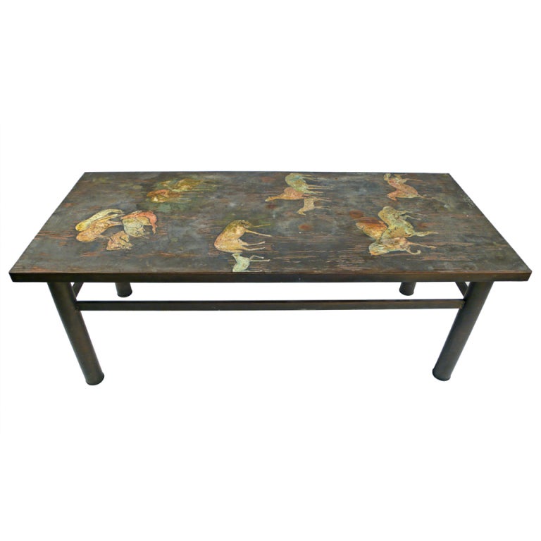 Ribbed Cocktail Table at 1stDibs