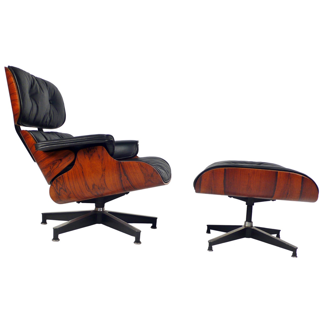 Earliest Eames Lounge 670 with Swivel Ottoman at 1stDibs