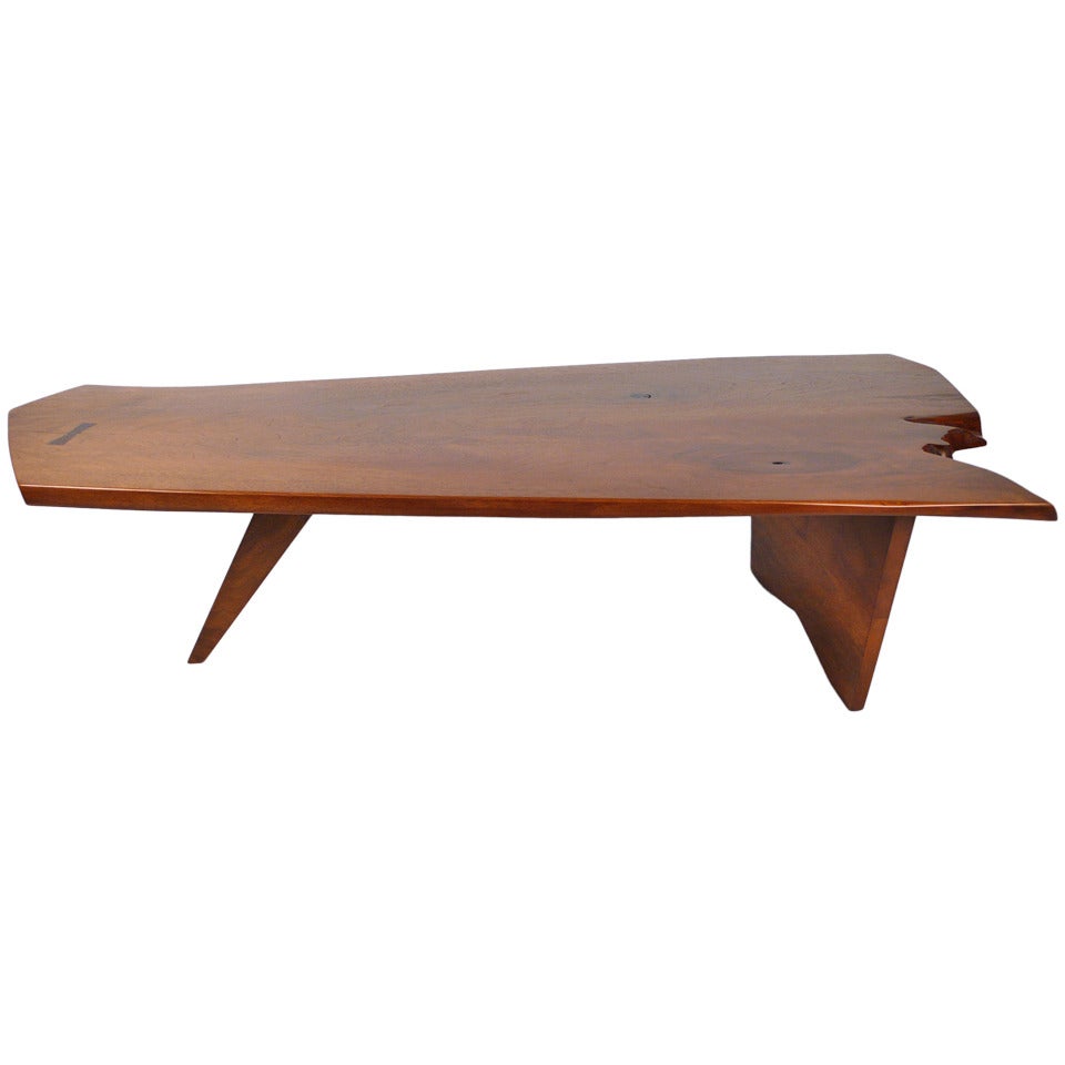 Signed George Nakashima Walnut Conoid Table at 1stDibs
