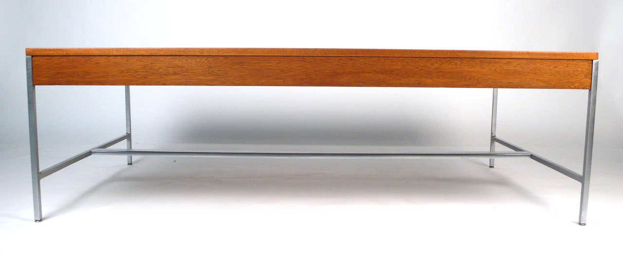 Architectural Steel and Mahogany Cocktail Table by George Nelson For ...