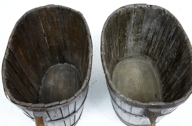 Pair Of 18th Century Antique Irish Oak Peat Wood Buckets at 1stDibs ...