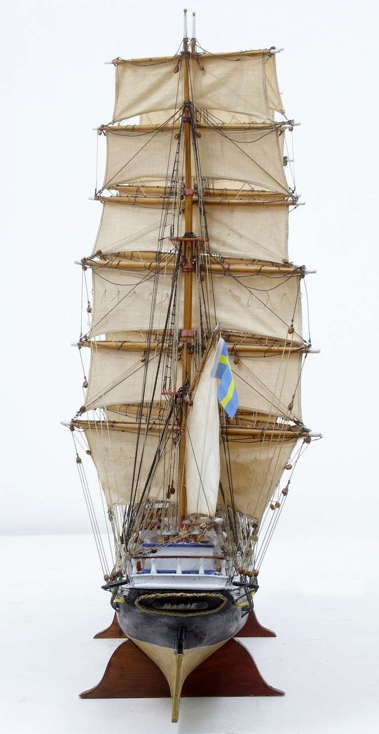 Magnificent Large Cased Model Of Swedish Barque Immigrant Ship at 1stDibs