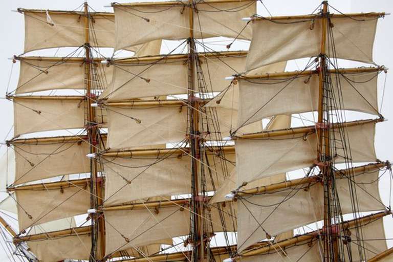 Magnificent Large Cased Model Of Swedish Barque Immigrant Ship at 1stDibs