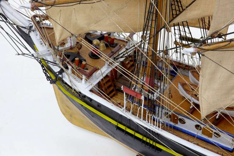 Magnificent Large Cased Model Of Swedish Barque Immigrant Ship at 1stDibs
