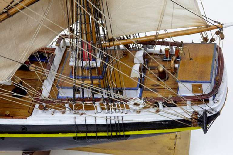 Magnificent Large Cased Model Of Swedish Barque Immigrant Ship at 1stDibs