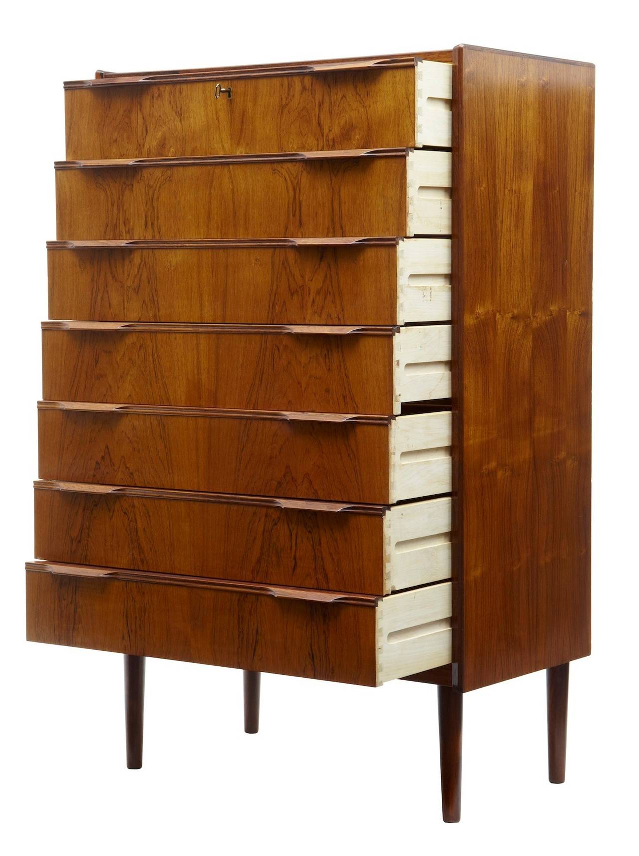 1960s Rosewood Tallboy Chest of Drawers at 1stDibs