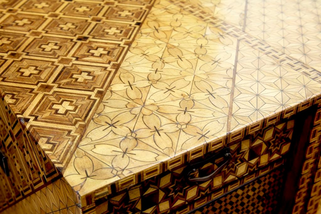 STUNNING JAPANESE PUZZLE BOX PARQUETRY CABINET ON STAND at 1stDibs