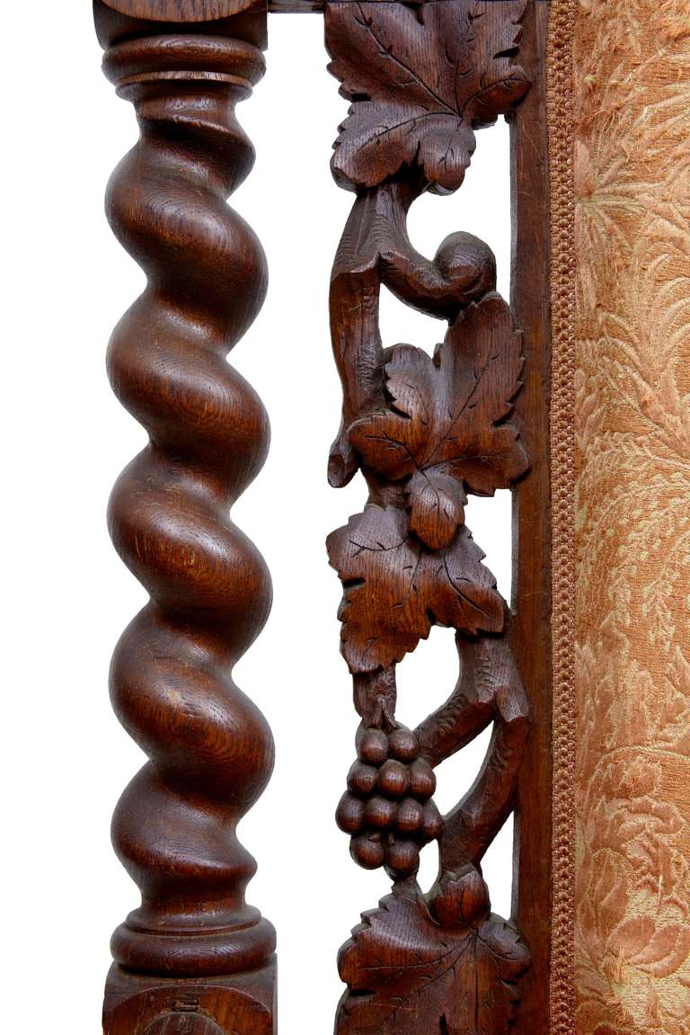 19th Century Profusely Carved Oak Flemish Sofa Settee at 1stDibs