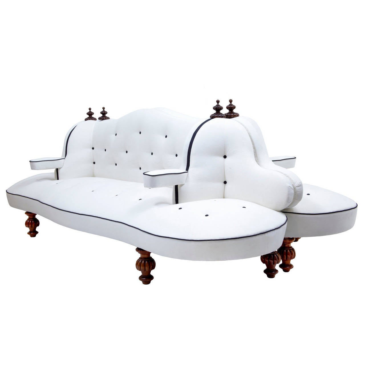 Rare High Victorian Large Conversation Settee Sofa at 1stDibs