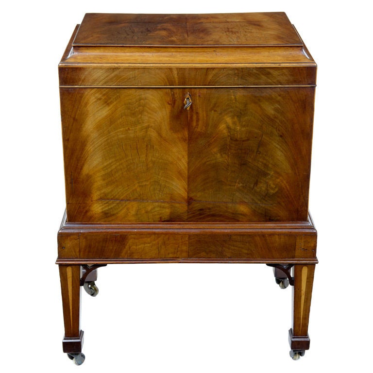 19th Century Antique Mahogany Cellarette On Stand at 1stDibs