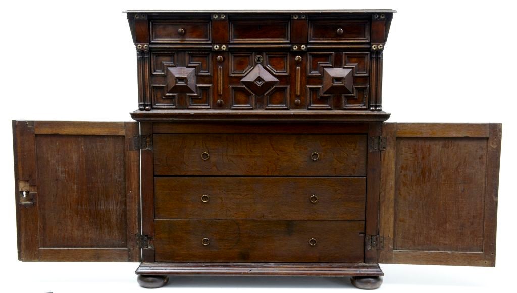 17th Century Antique Oak Split Chest Of Drawers at 1stDibs