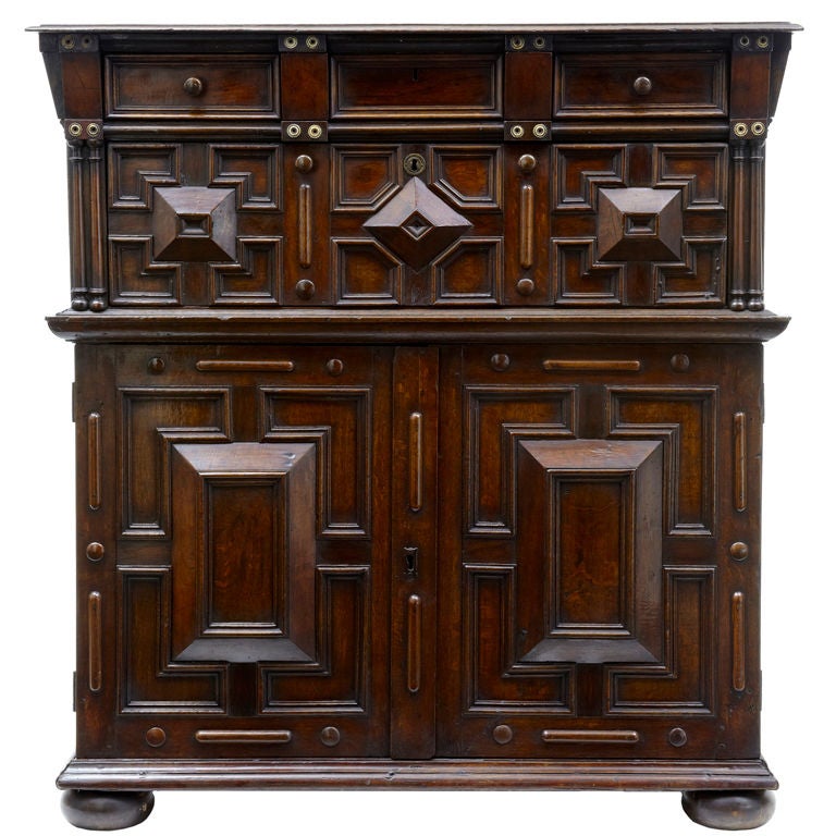 17th Century Antique Oak Split Chest Of Drawers at 1stDibs