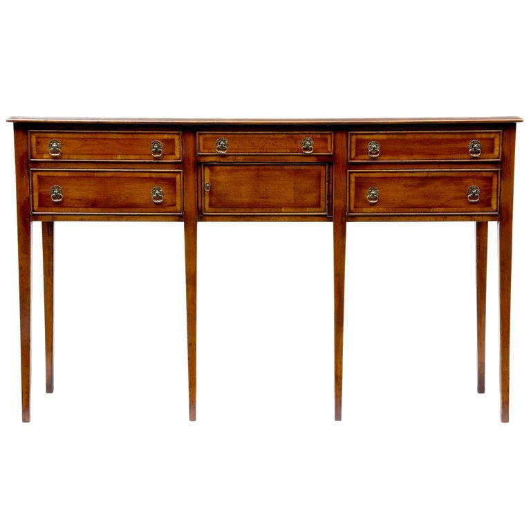 Solid Cherry Crossbanded 5 Drawer Hunt Sideboard at 1stDibs