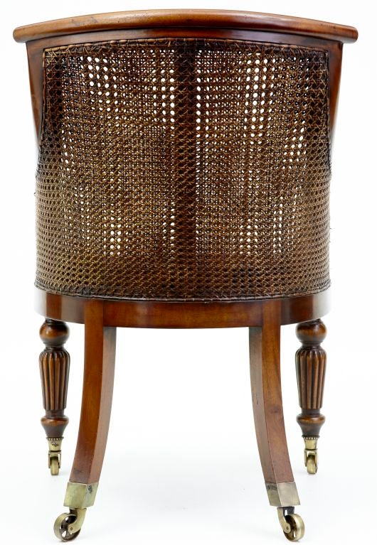 Pair Of Mahogany Regency Influenced Bergere Cane Chairs at 1stDibs ...