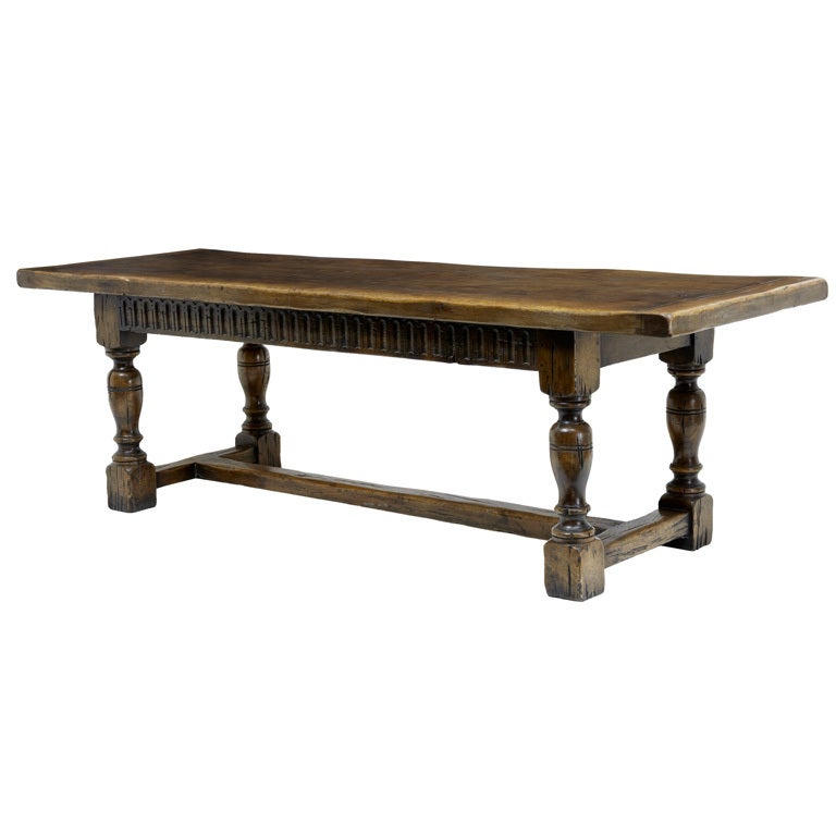 17th Century Influenced Solid Oak Refectory Table at 1stDibs