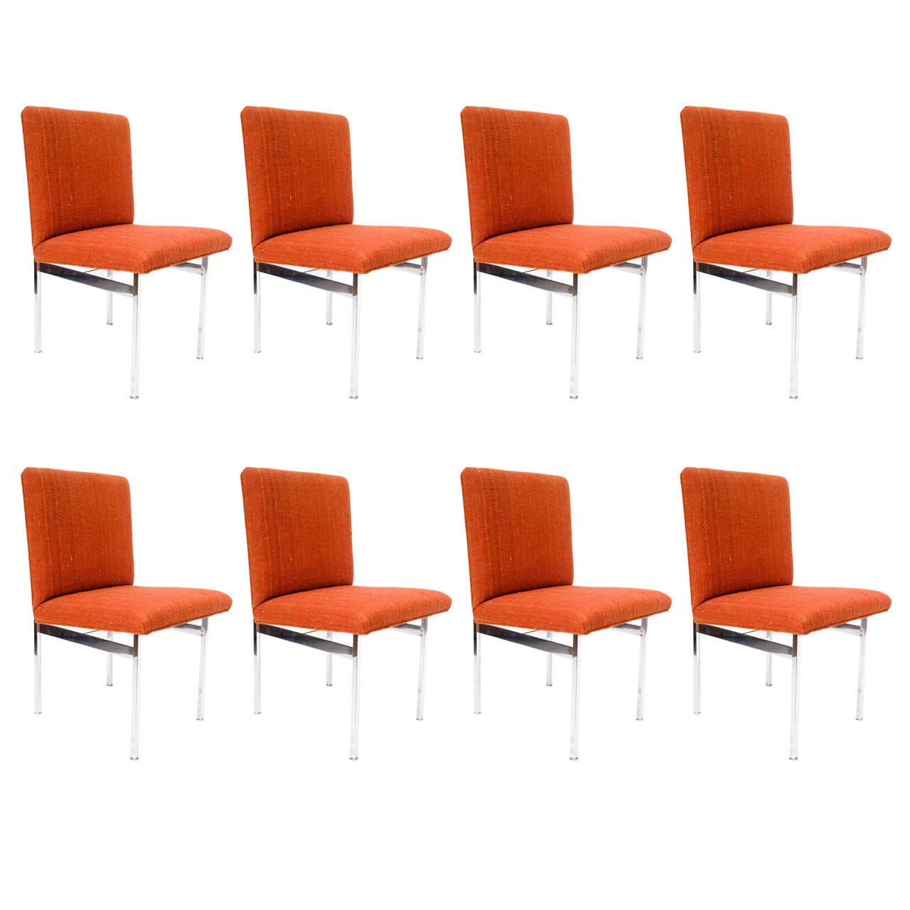 8 Mid Century Chrome Pace Collection dining Chairs at 1stDibs