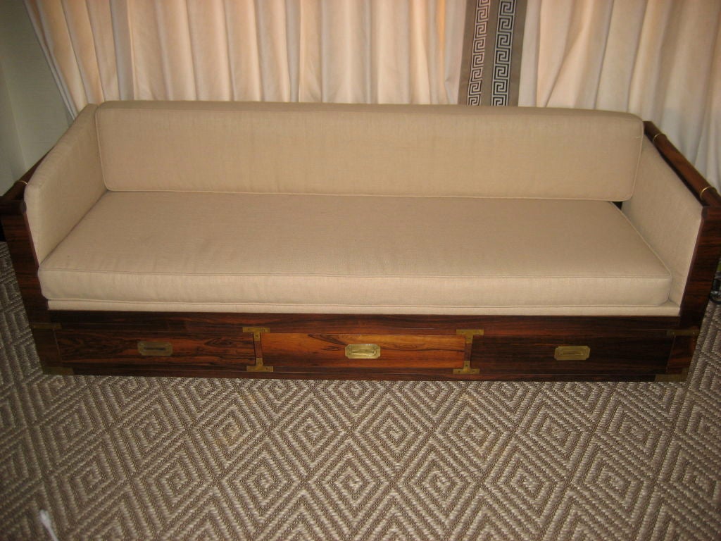 4 mid century modern Campaign Sofas or Daybed For Sale at 1stDibs