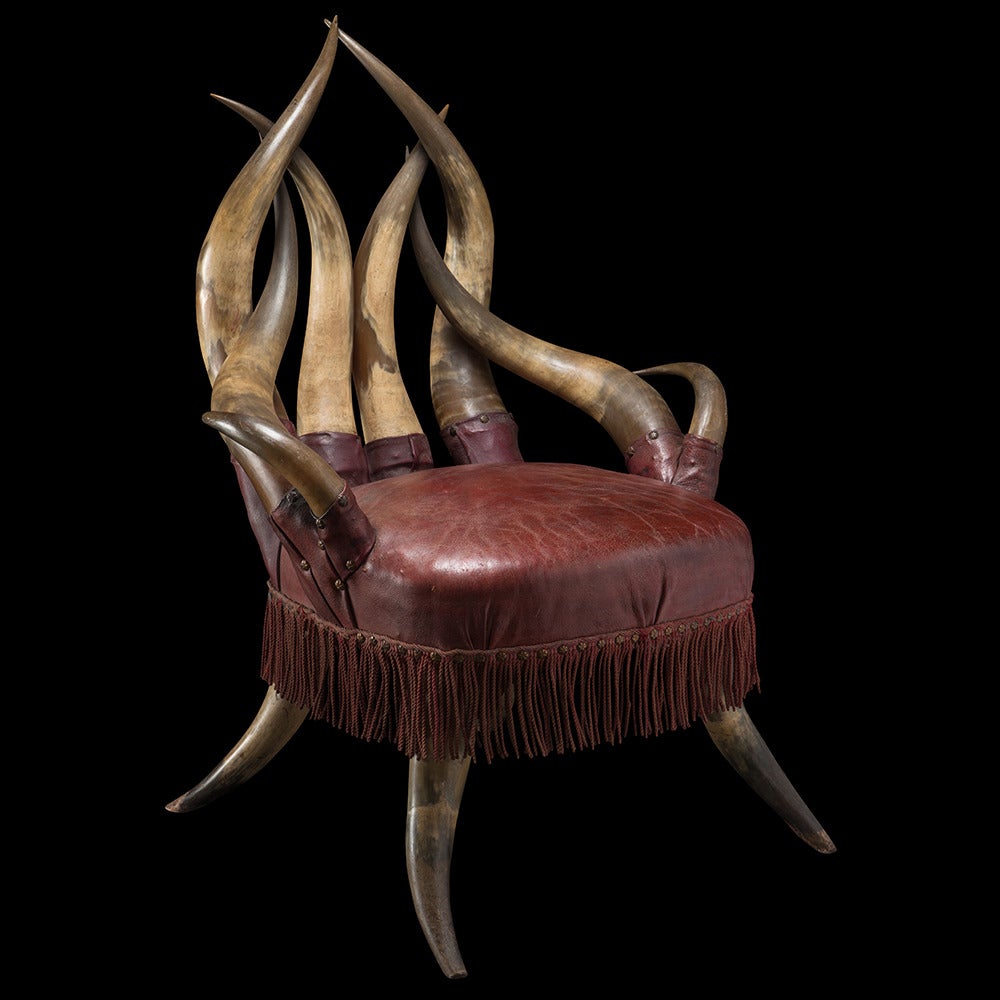 Horn Leather Chair at 1stdibs