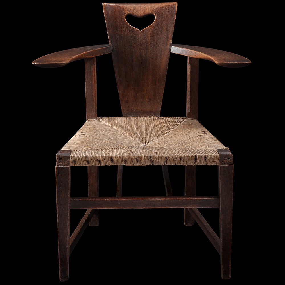 George Walton Ash and Rush-Seat Abingwood Elbow Chair, circa 1897 For ...