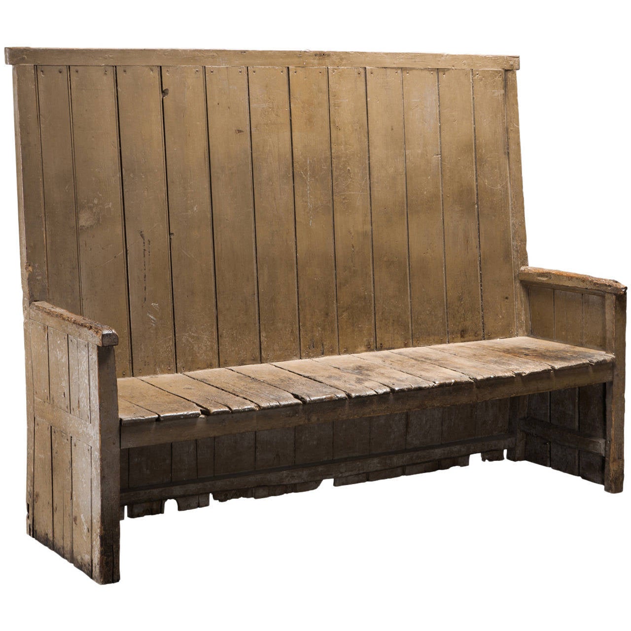 Primitive Pine Settle at 1stDibs
