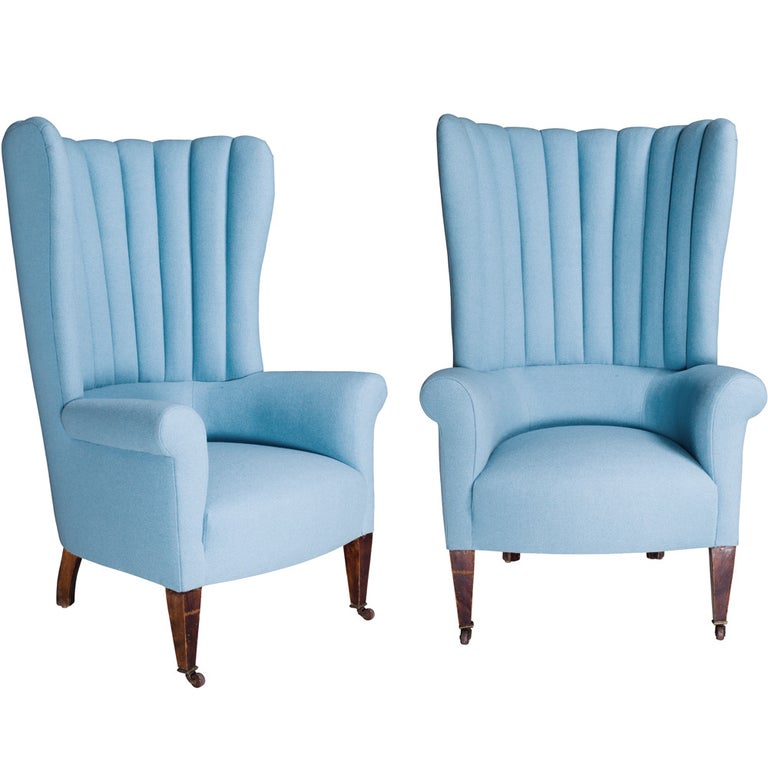 Pair of Porter's Wingback Chairs at 1stDibs