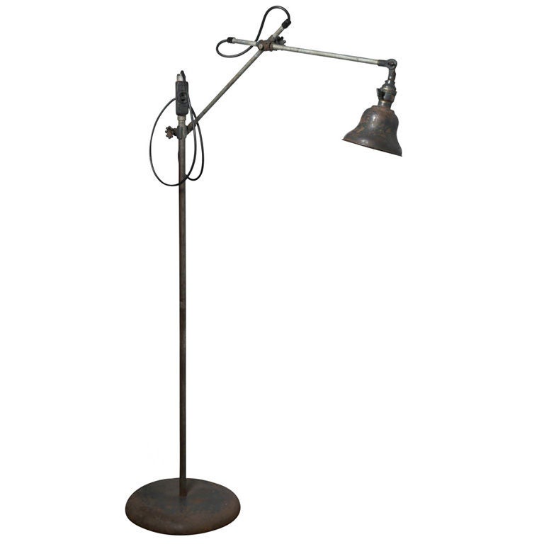 Antique Metal Lamp Stand - 2 For Sale on 1stDibs