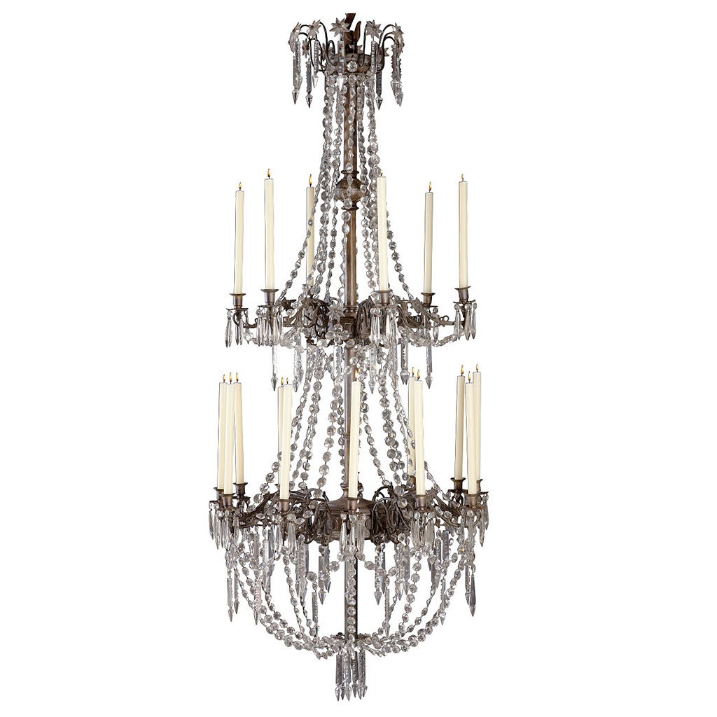 Massive Bronze and Crystal Candle Chandelier at 1stDibs