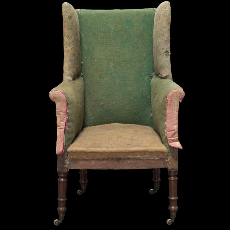 Primitive Tall-Back Regency Wing Chair at 1stDibs