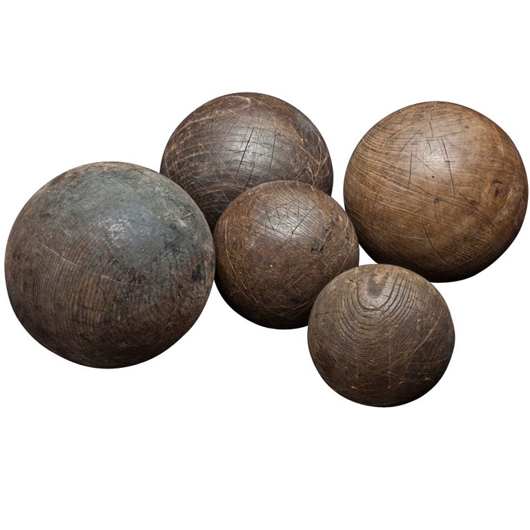 Five Japanese Wooden Spheres at 1stDibs