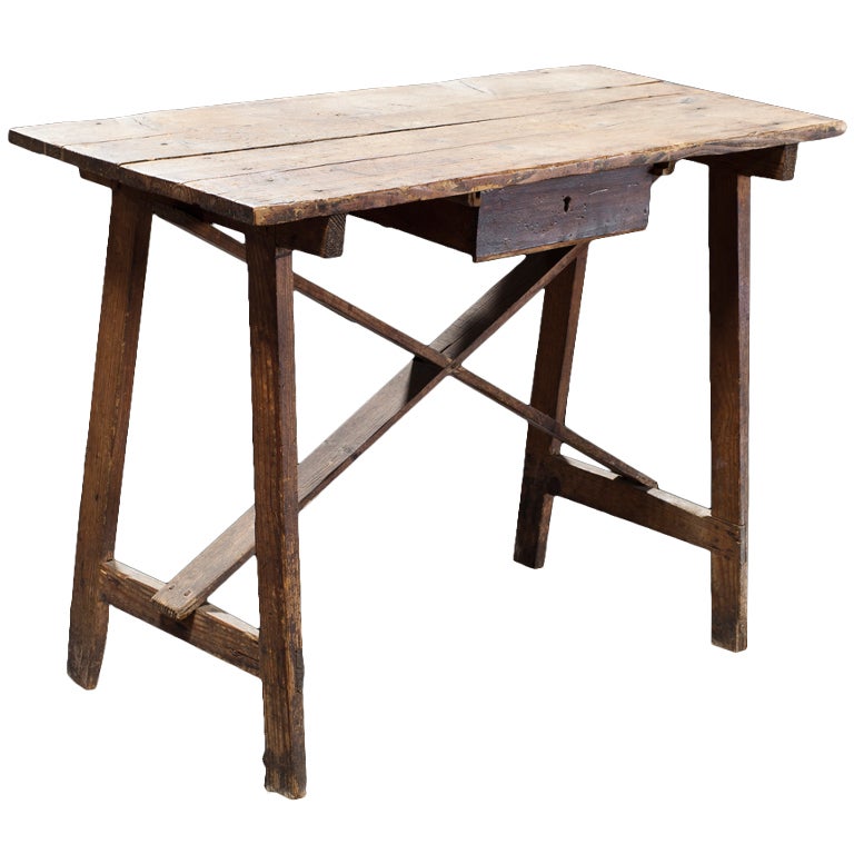 Catalan Primitive Side / Work Table at 1stDibs