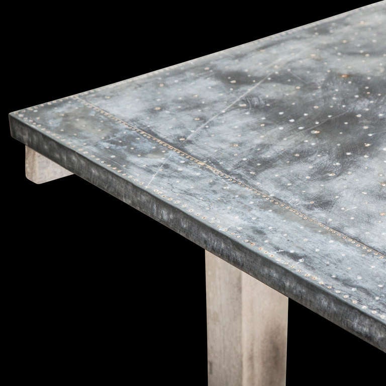 Monumental Zinc Top Table at 1stDibs