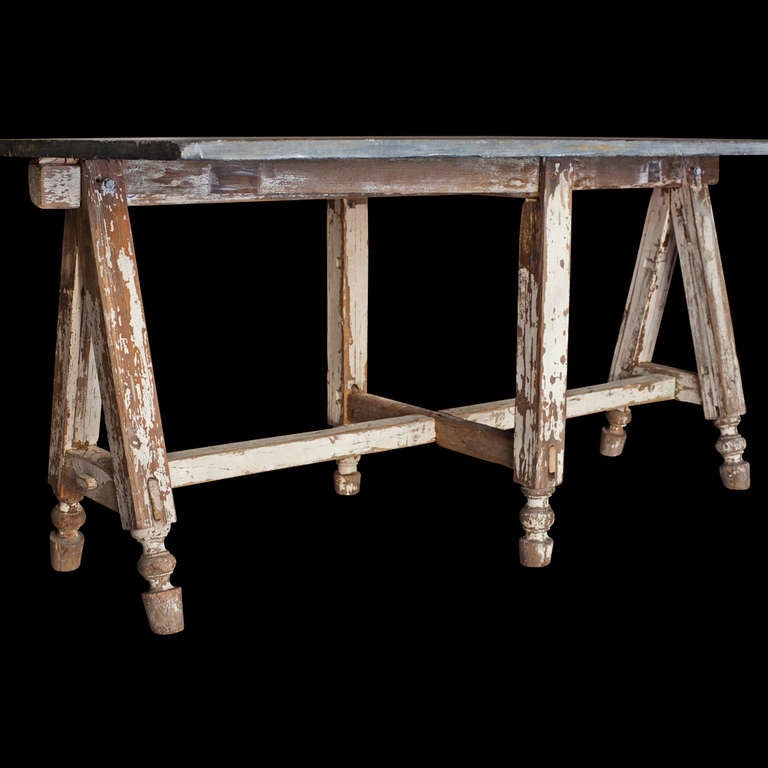 Stone Top Work / Dining Table at 1stDibs