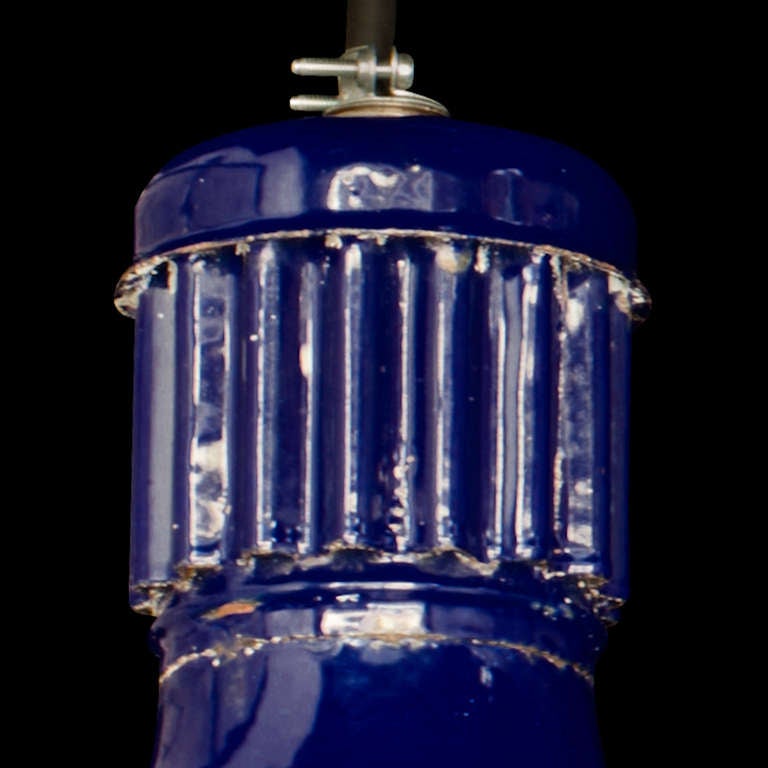 Cobalt Blue Industrial Factory Work Light at 1stDibs
