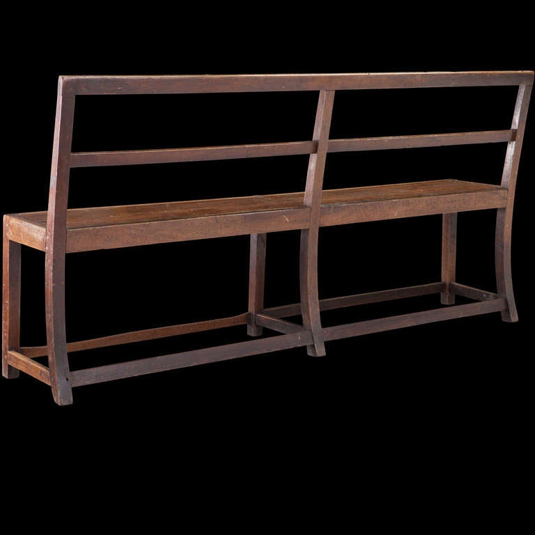 Simple Wooden Convent Bench at 1stDibs