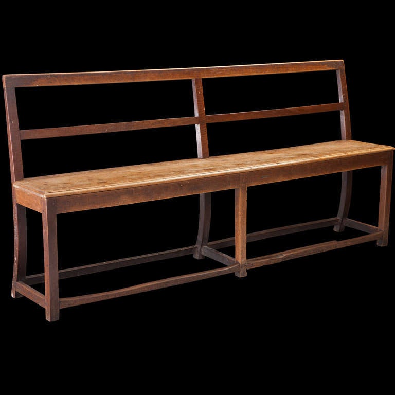 Simple Wooden Convent Bench at 1stDibs