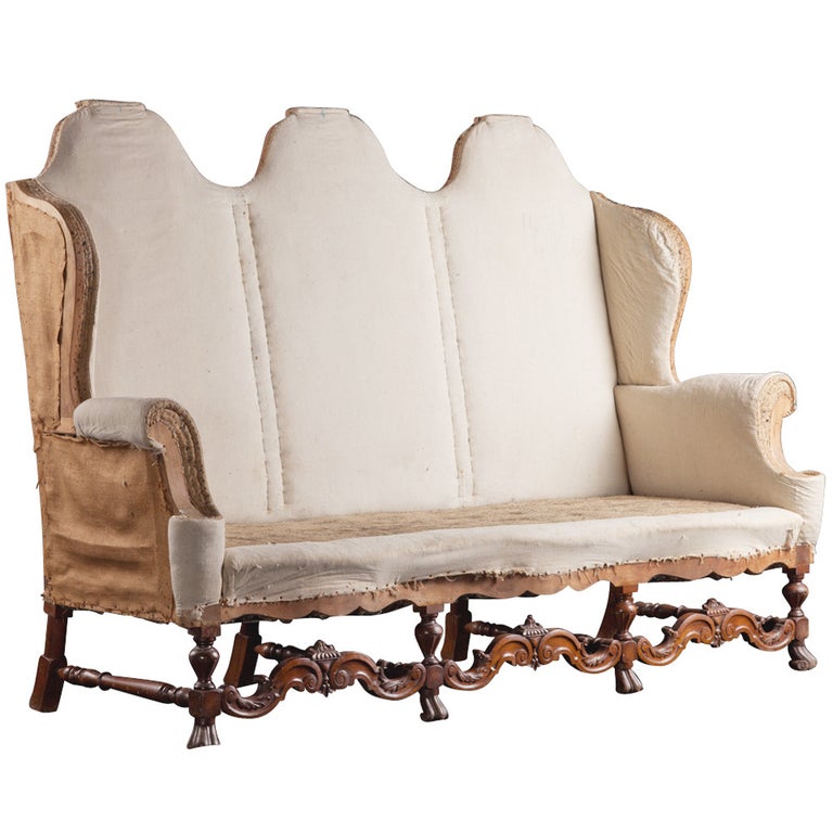 Three Seater Tall Back Sofa at 1stDibs