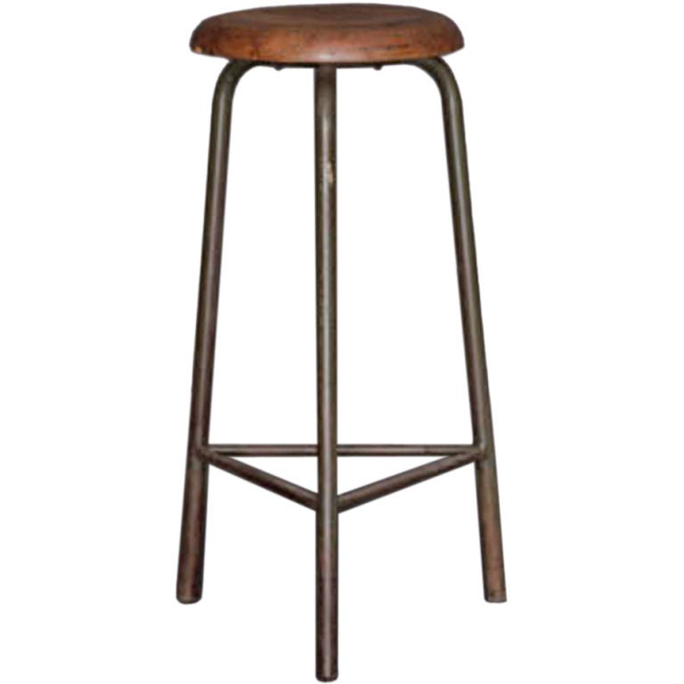 Tall simple industrial stool at 1stDibs