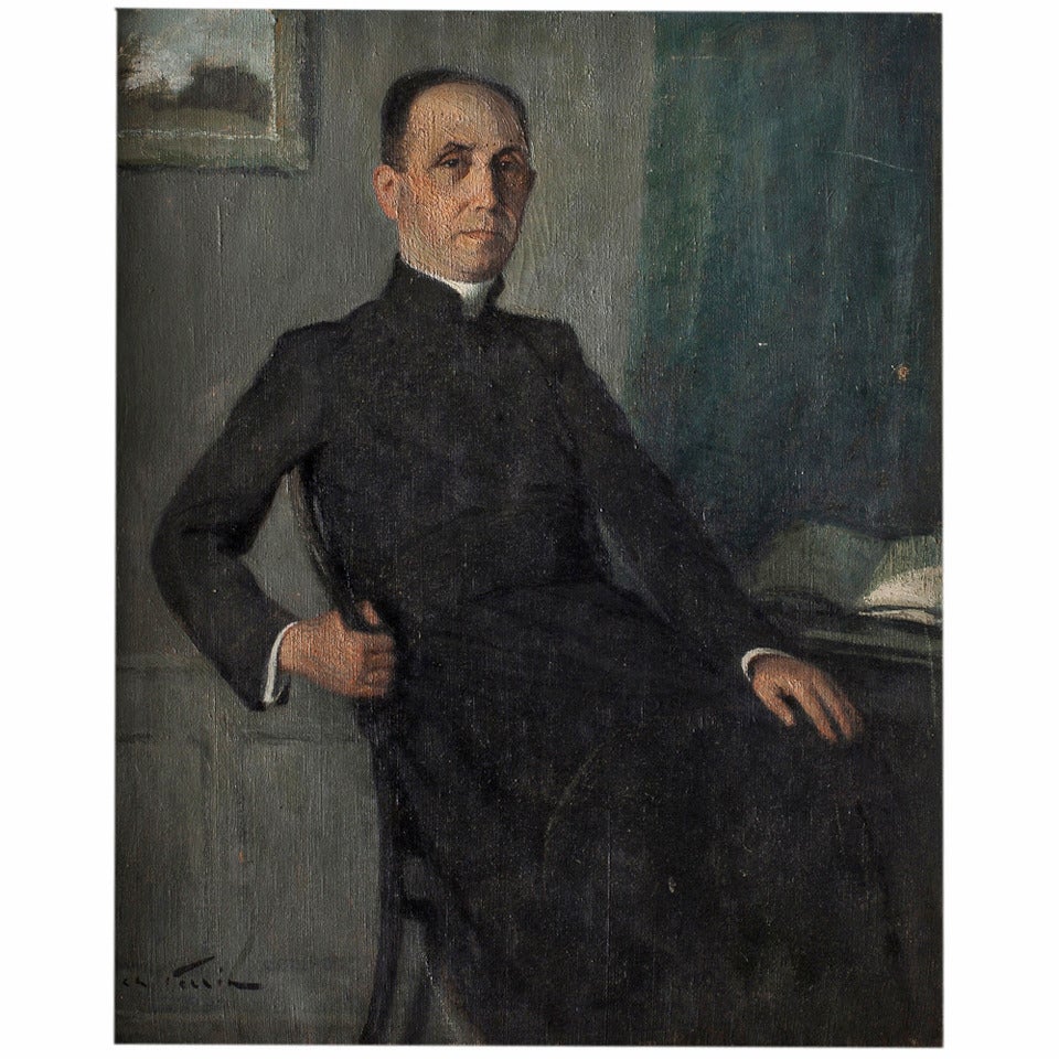 Painting of a Priest at 1stDibs