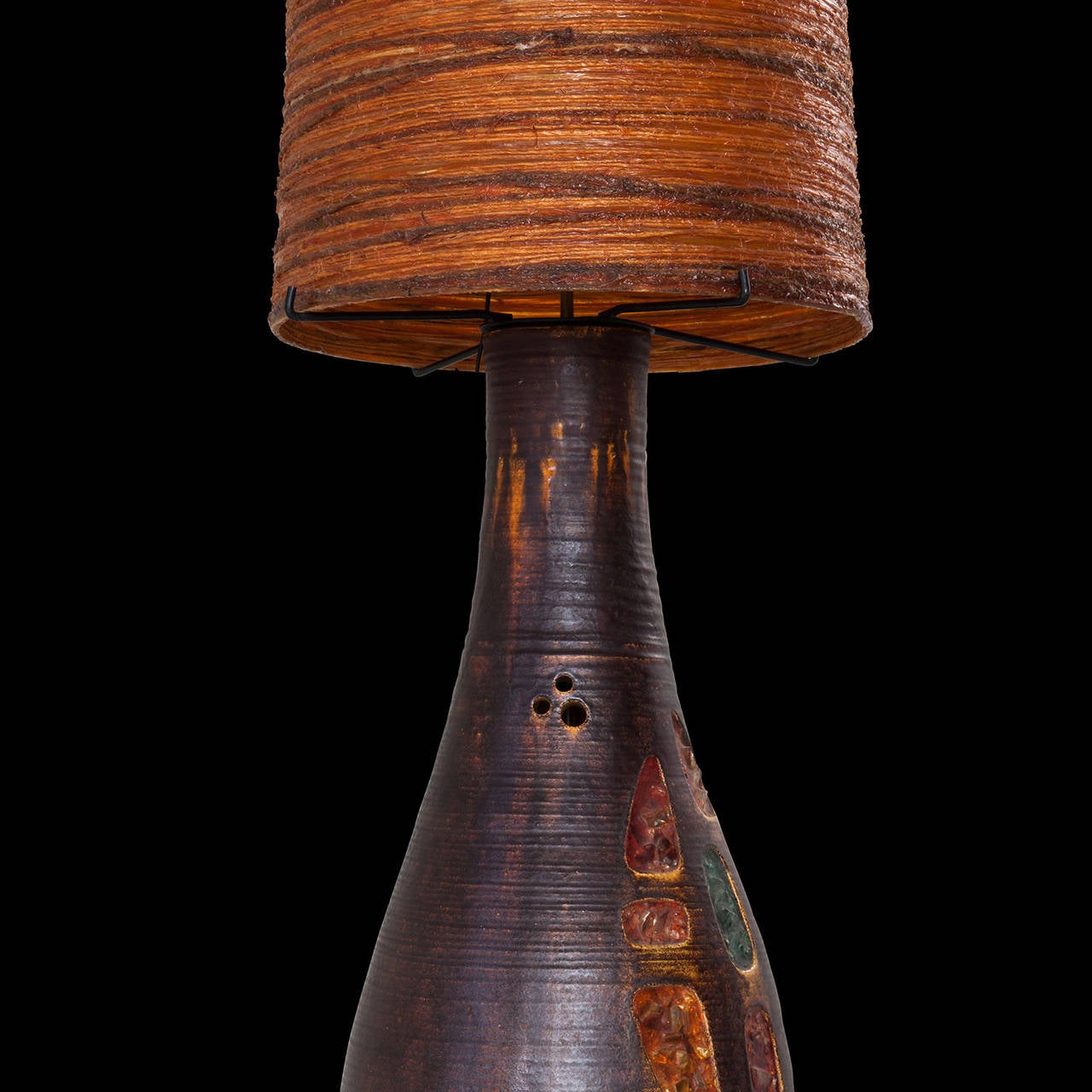 Accolay Ceramic Lamp with Tall Shade at 1stDibs