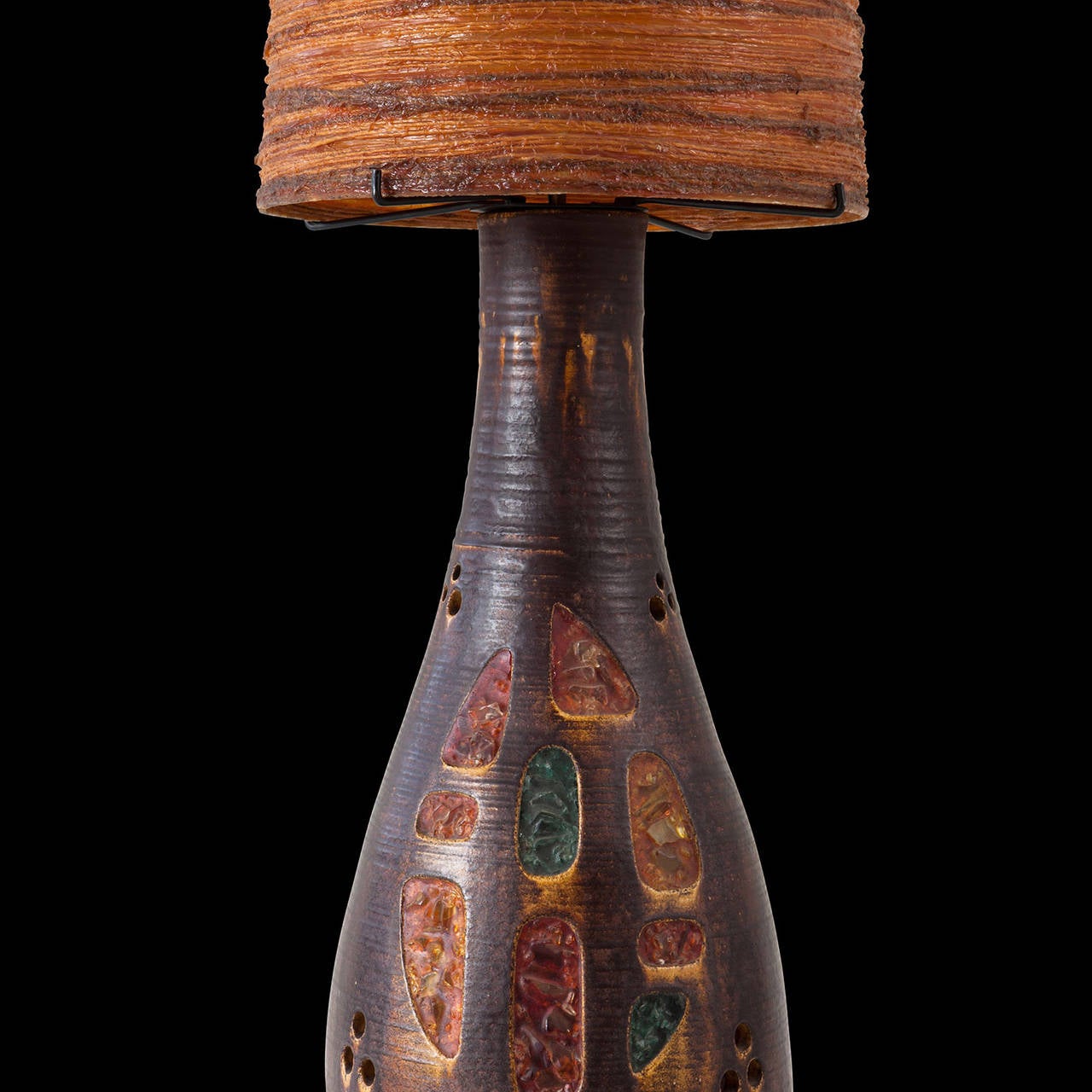 Accolay Ceramic Lamp with Tall Shade at 1stDibs
