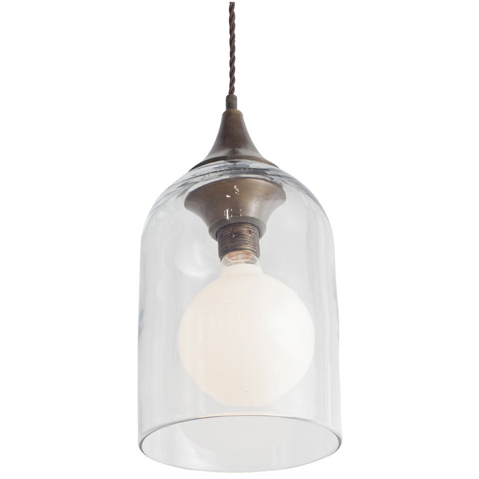 Italian Bell Glass Light at 1stDibs