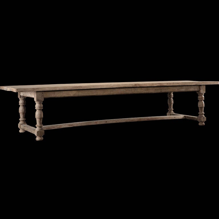 Large Turned Leg Dining Table at 1stDibs