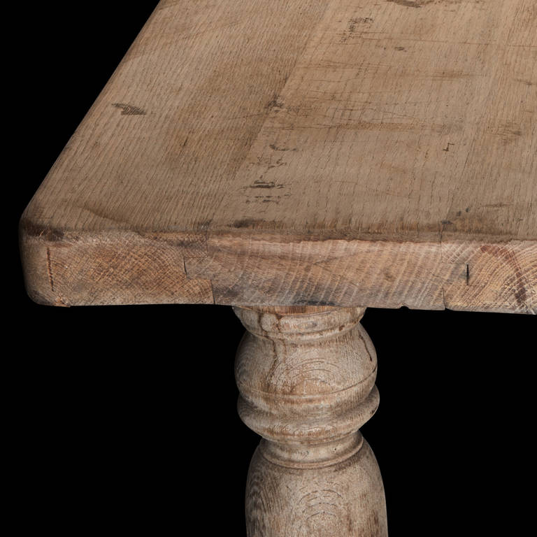 Large Turned Leg Dining Table at 1stDibs