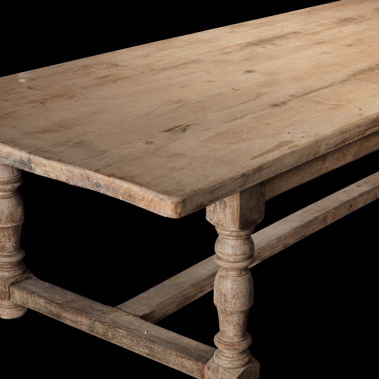 Large Turned Leg Dining Table at 1stDibs
