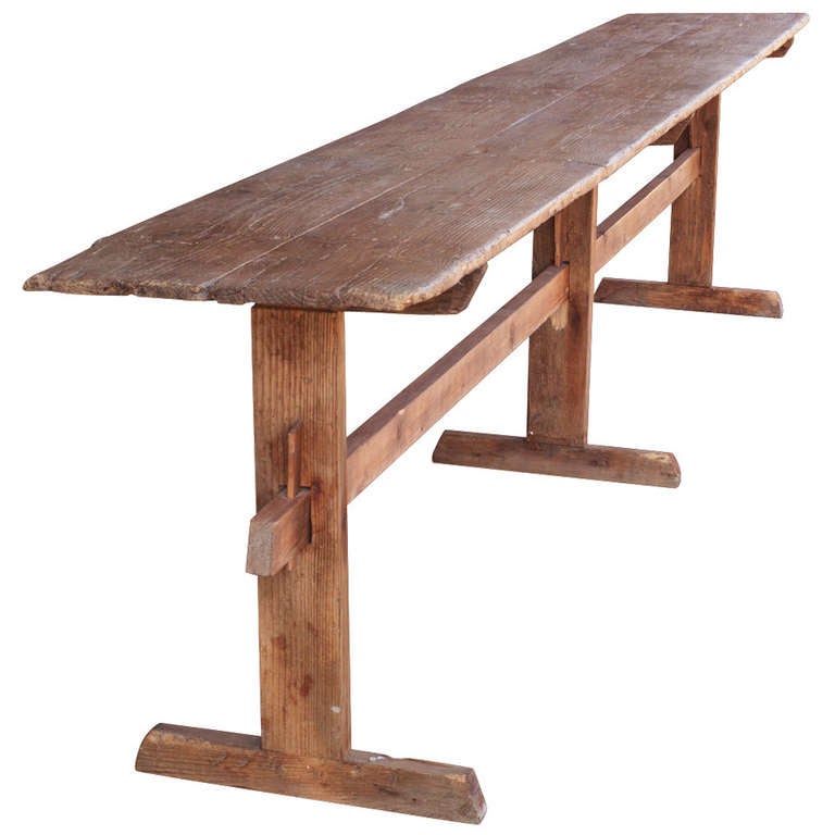 Extra Long Trestle Table at 1stDibs