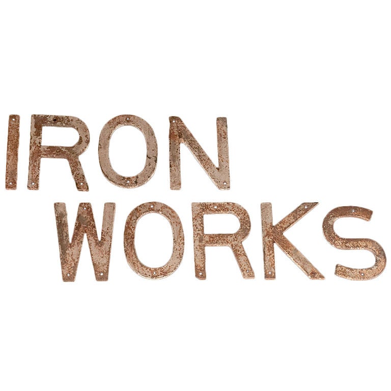 Early 20th Century Iron Works Building Sign at 1stDibs