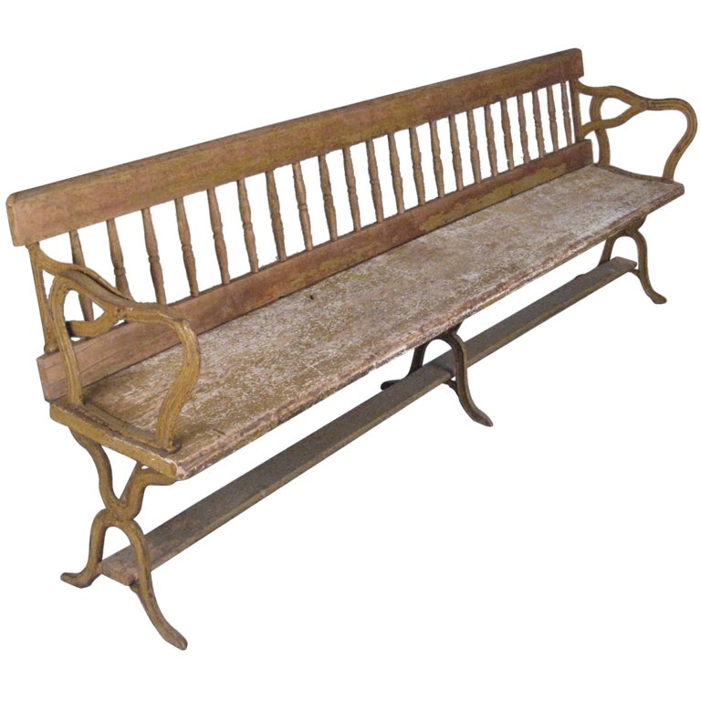 Antique Cast Iron Reversible Railway Bench at 1stDibs | antique ...