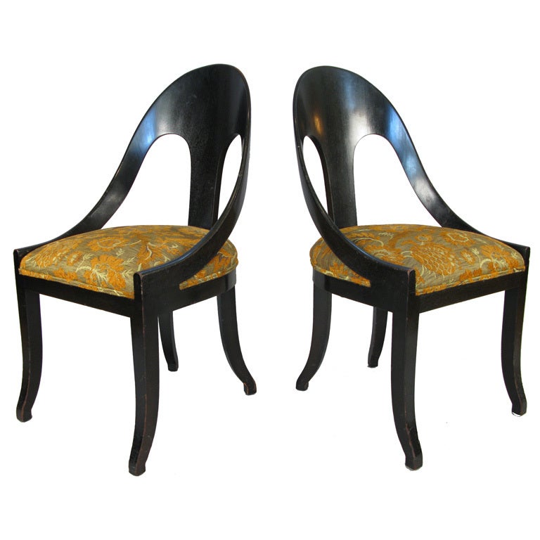 Pair of Mid Century Spoon Back Chairs at 1stDibs